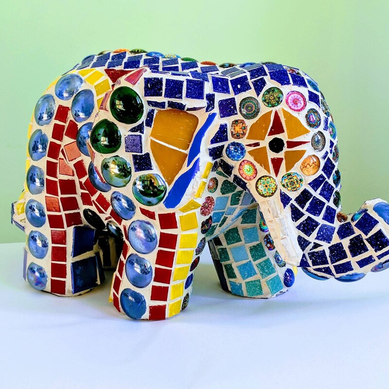 Mosaic Elephant - Etsy
