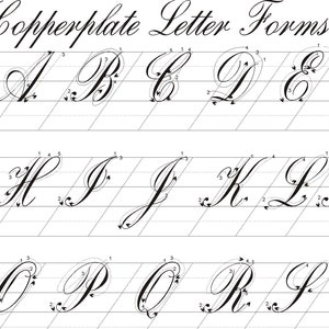 Hand Lettering Guide Letter Size Printable 55 Slant Copperplate ...