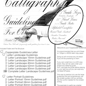 Hand Lettering Guide Letter Size Printable 55 Slant Copperplate ...