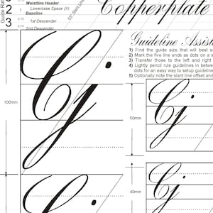 Hand Lettering Guide Letter Size Printable 55 Slant Copperplate ...
