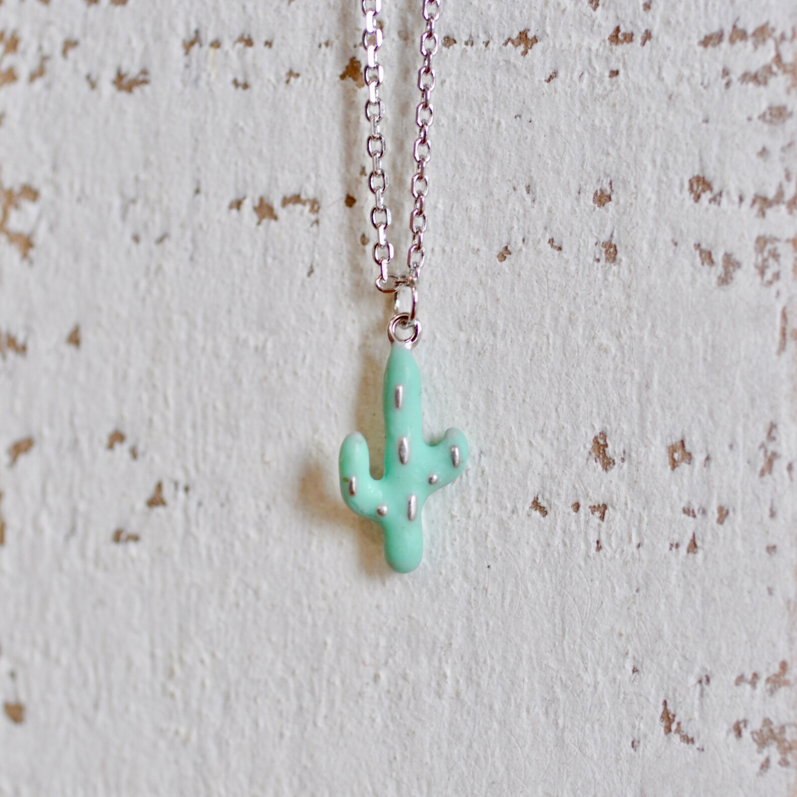 Cactus Necklace Dainty Cactus Necklace Tiny Cactus Charm - Etsy