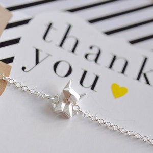 Origami Cat Charm Bracelet, Origami Animal Bracelets, Silver Cat Charm ...