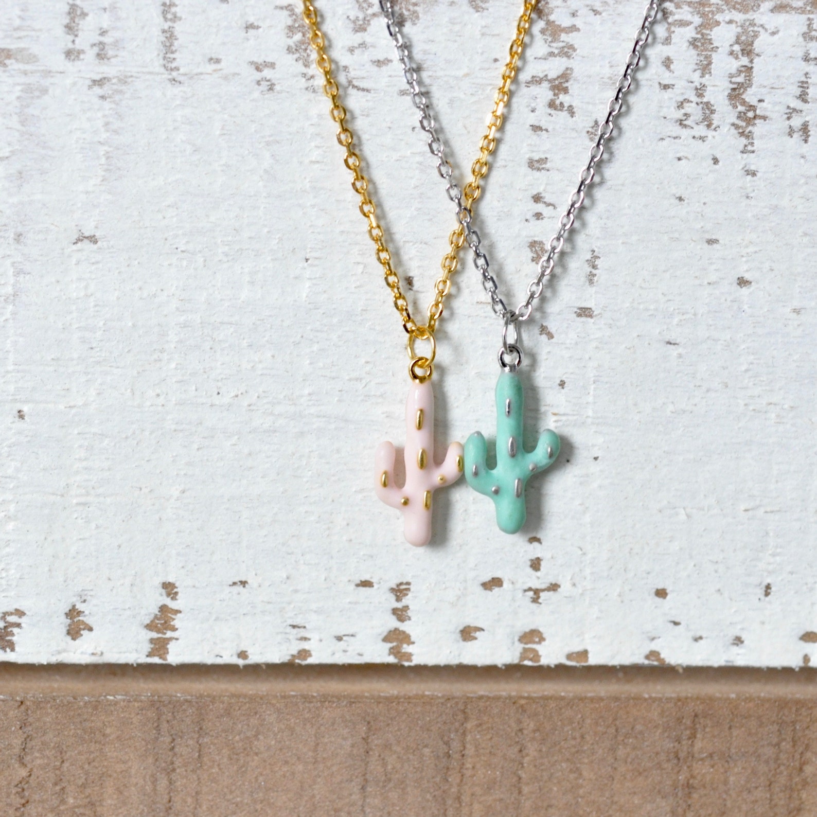 Cactus Necklace Dainty Cactus Necklace Tiny Cactus Charm - Etsy