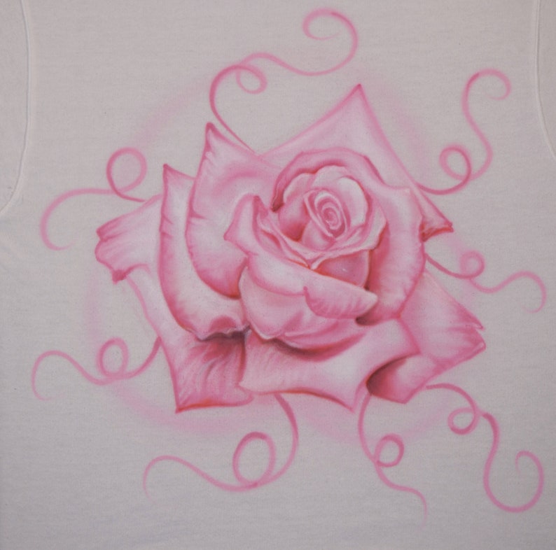 Airbrush Red Rose Blush Pink Rose Rosebud Roses Large Rose | Etsy