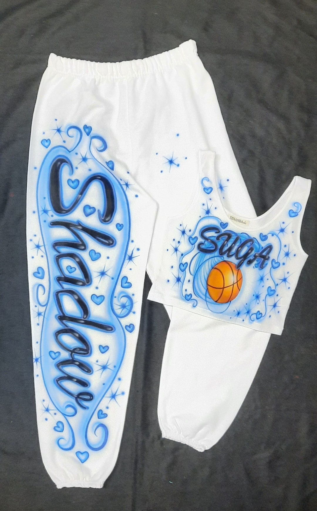 Airbrush Sweatpants / Crop Tank Basketball Items Sold Separately Script ...