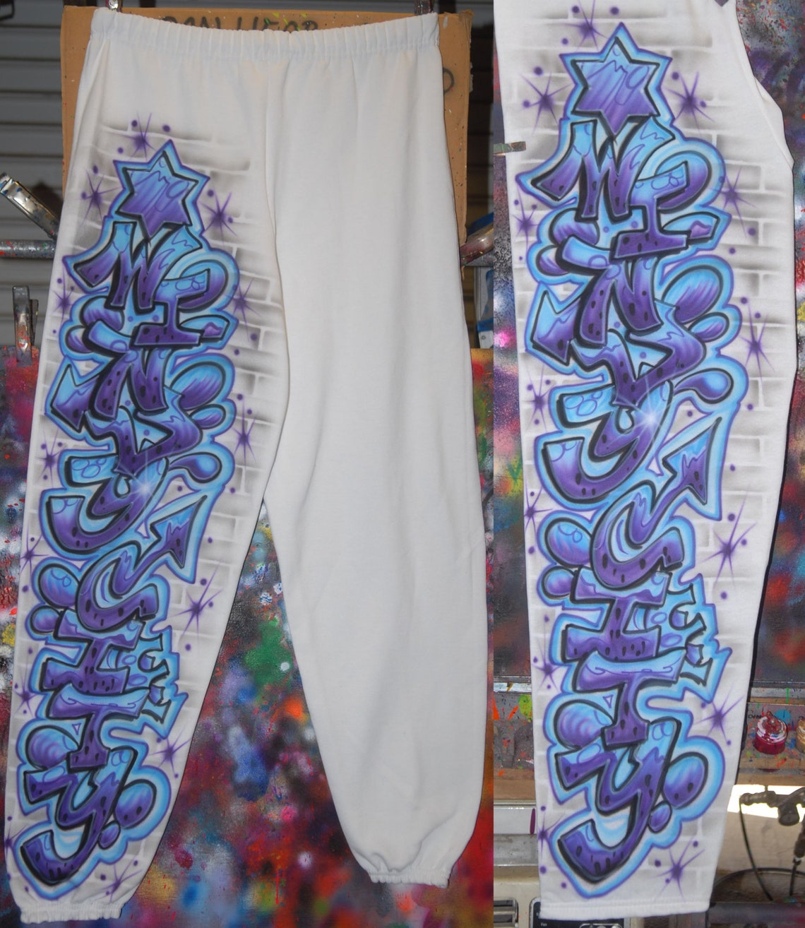Airbrush Sweatpant Spraycan Graffiti Party Pants Rainbow Neon | Etsy