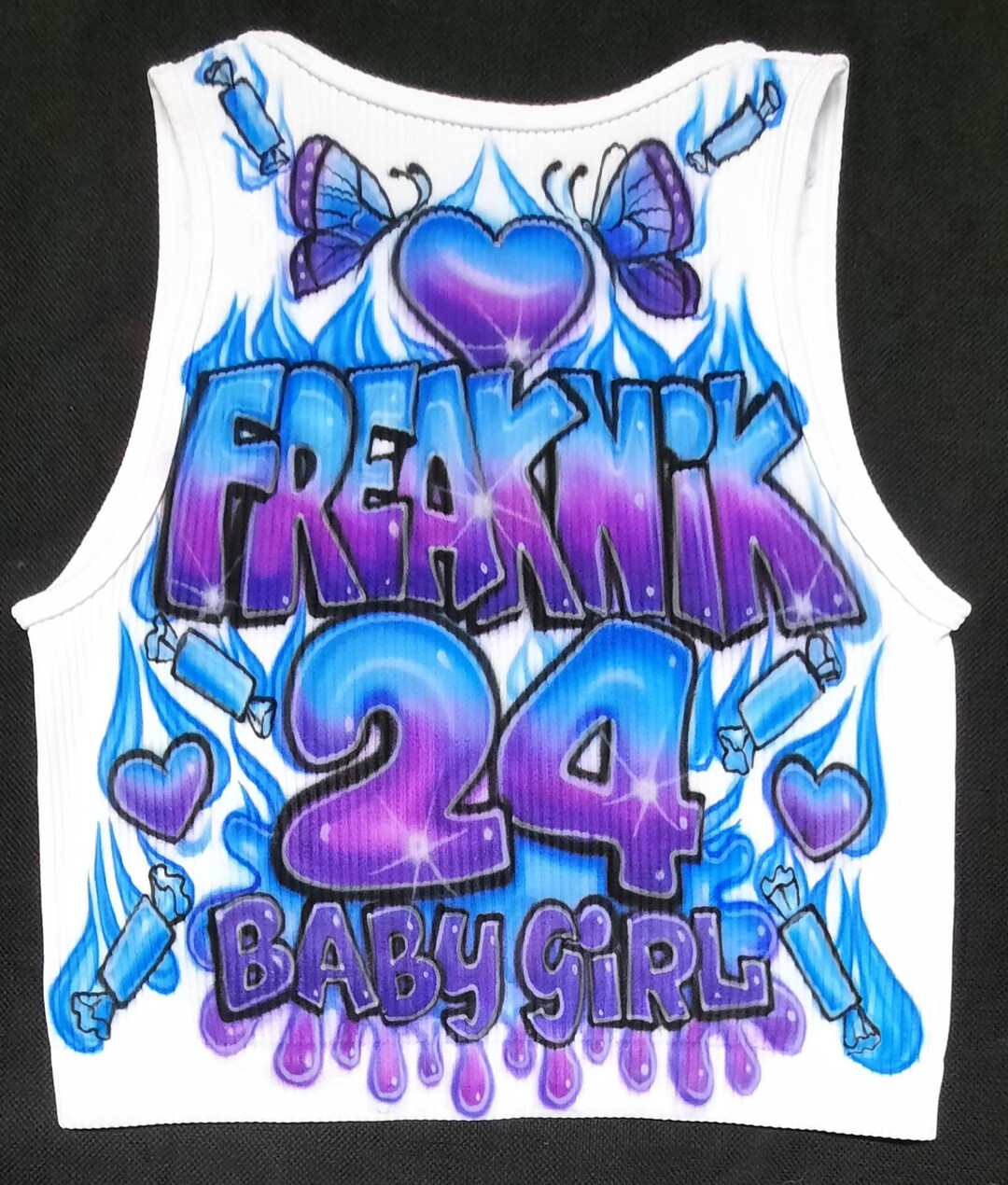 Airbrush T-shirt Graffiti Freaknik 24 Party Name 90s Outfit 80s Style ...