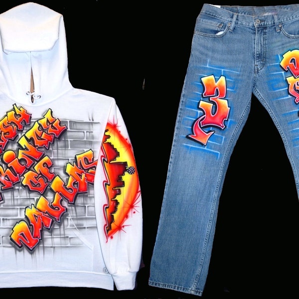 Airbrush Denim Pants - Etsy
