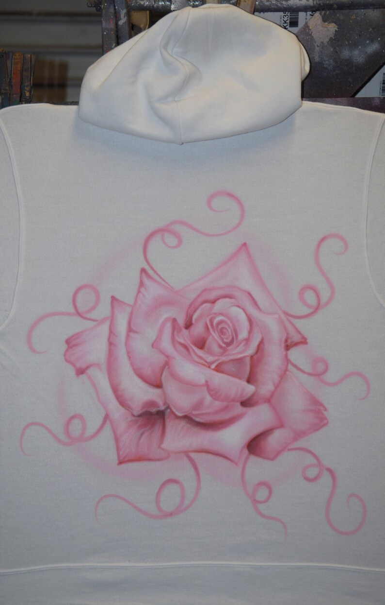 Airbrush Red Rose Blush Pink Rose Rosebud Roses Large Rose | Etsy