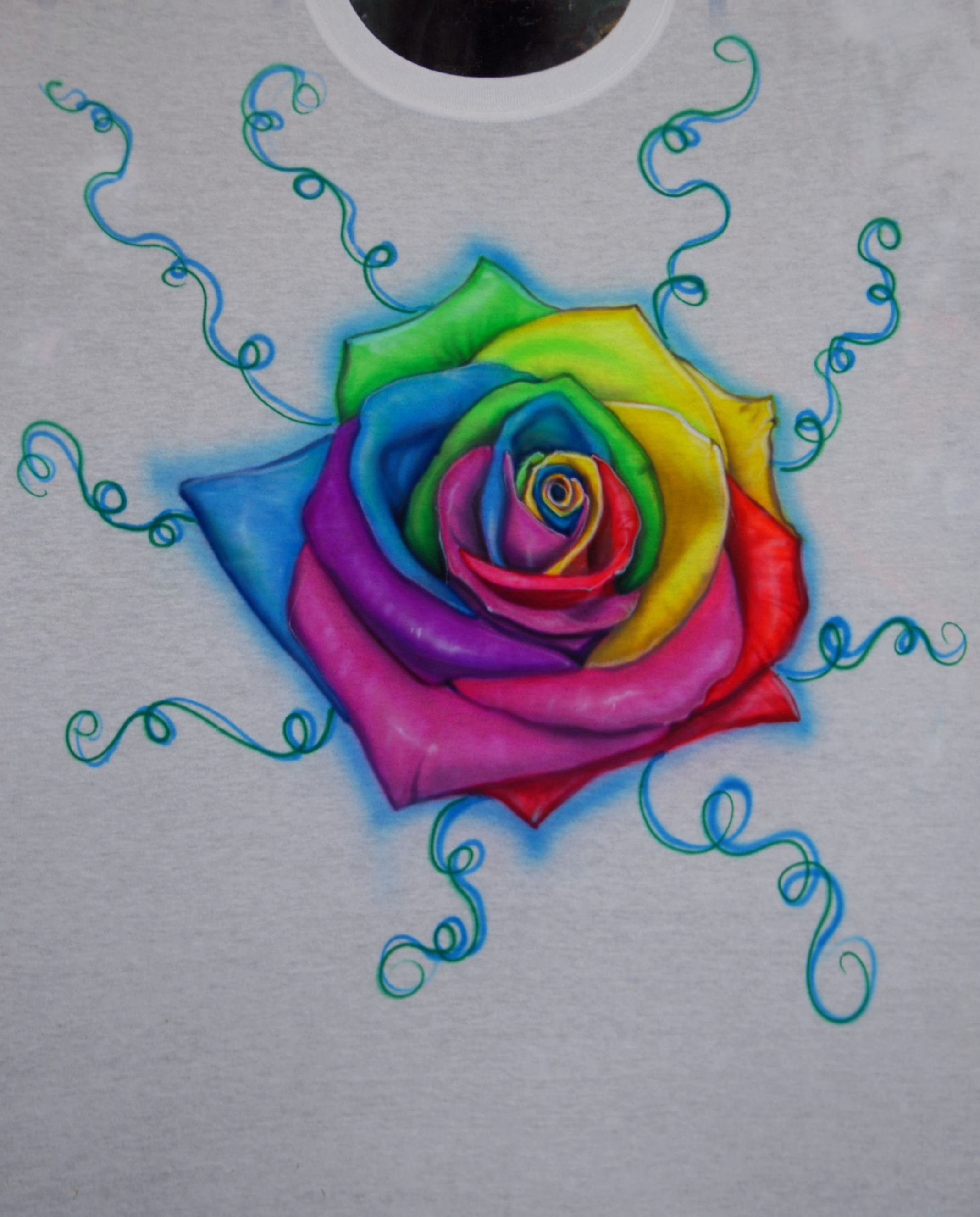 Airbrush Red Rose Blush Pink Rose Rosebud Roses Large Rose | Etsy