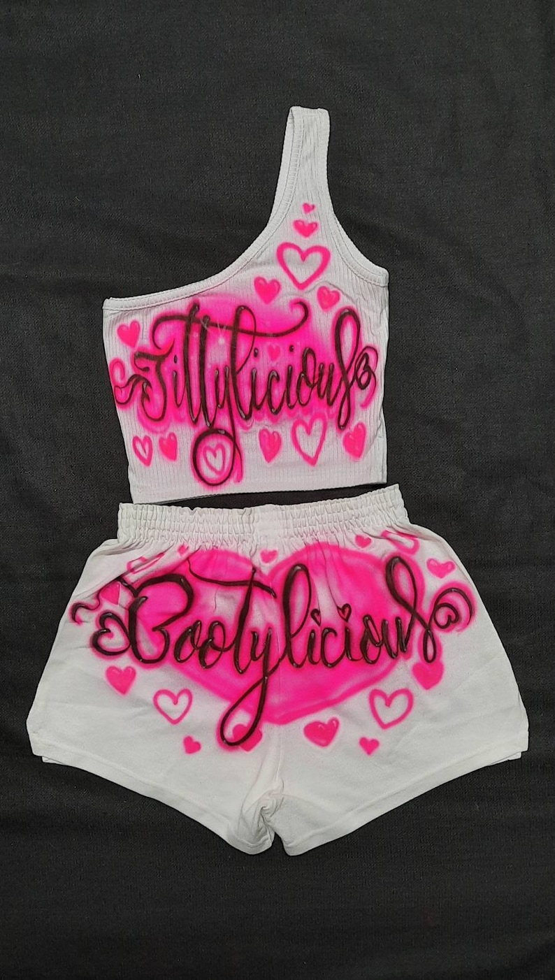 Airbrush Name Bootylicious Tittylicious One Shoulder Crop Top - Etsy