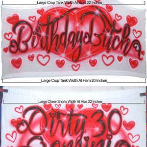 Airbrush Name Hoochie Est Year Birthday Personalized One Shoulder Crop ...