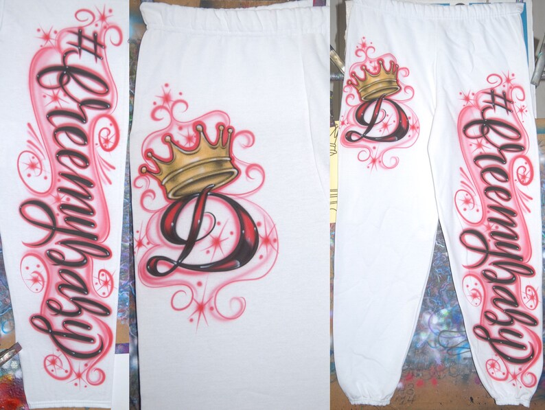 Airbrush Name Sweatpants and Hoodie Set T Shirt Tank Top - Etsy