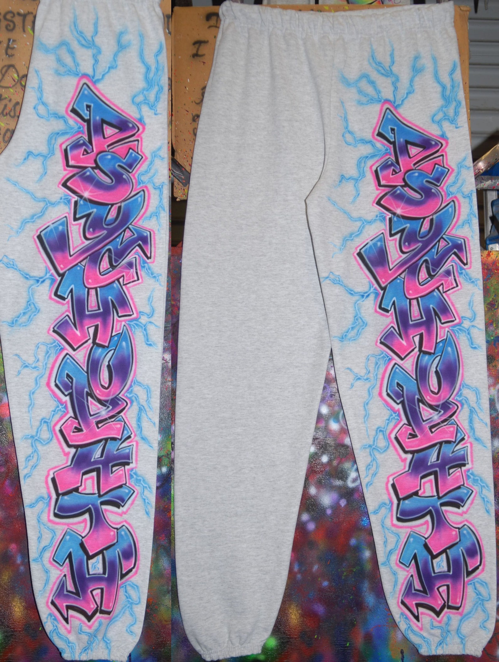 Airbrush Sweatpant Spraycan Graffiti Party Pants Rainbow Neon - Etsy