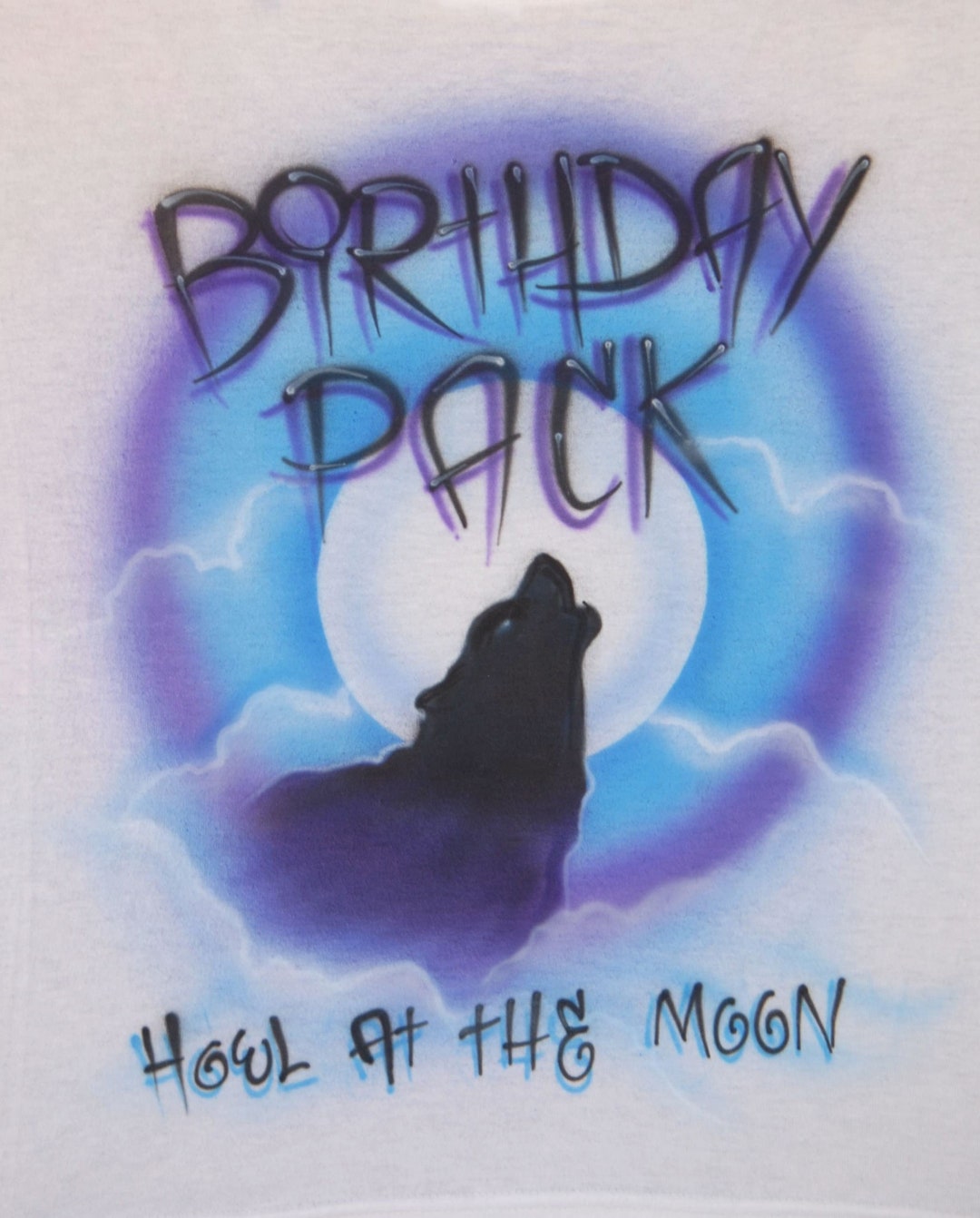 Airbrush Wolf Birthday Pack Howl at the Moon Boy Birthday Squad Crew ...
