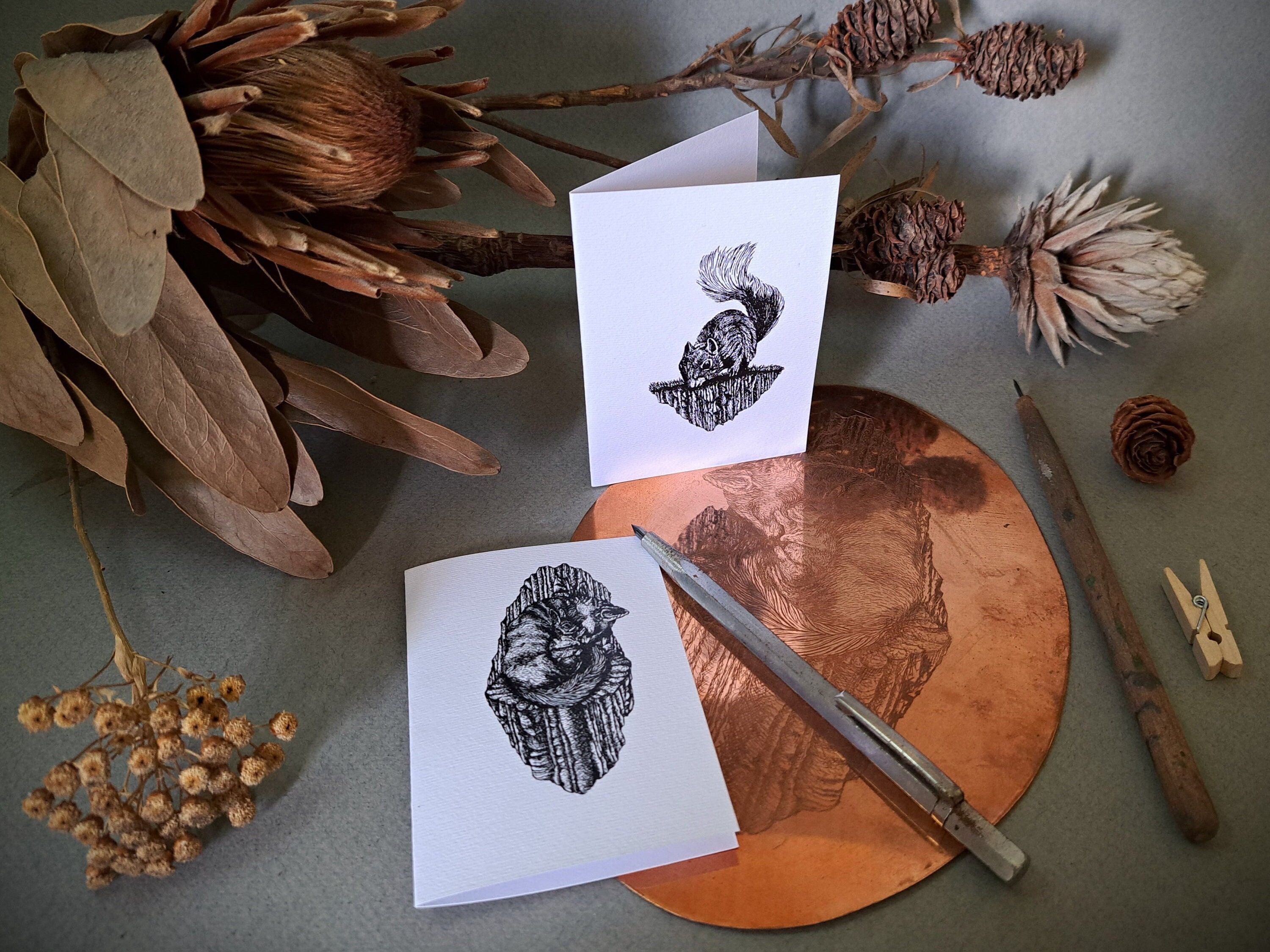 Woodland Creatures Printable Gift Cards With Fox & Rabbit, Squirrel ...