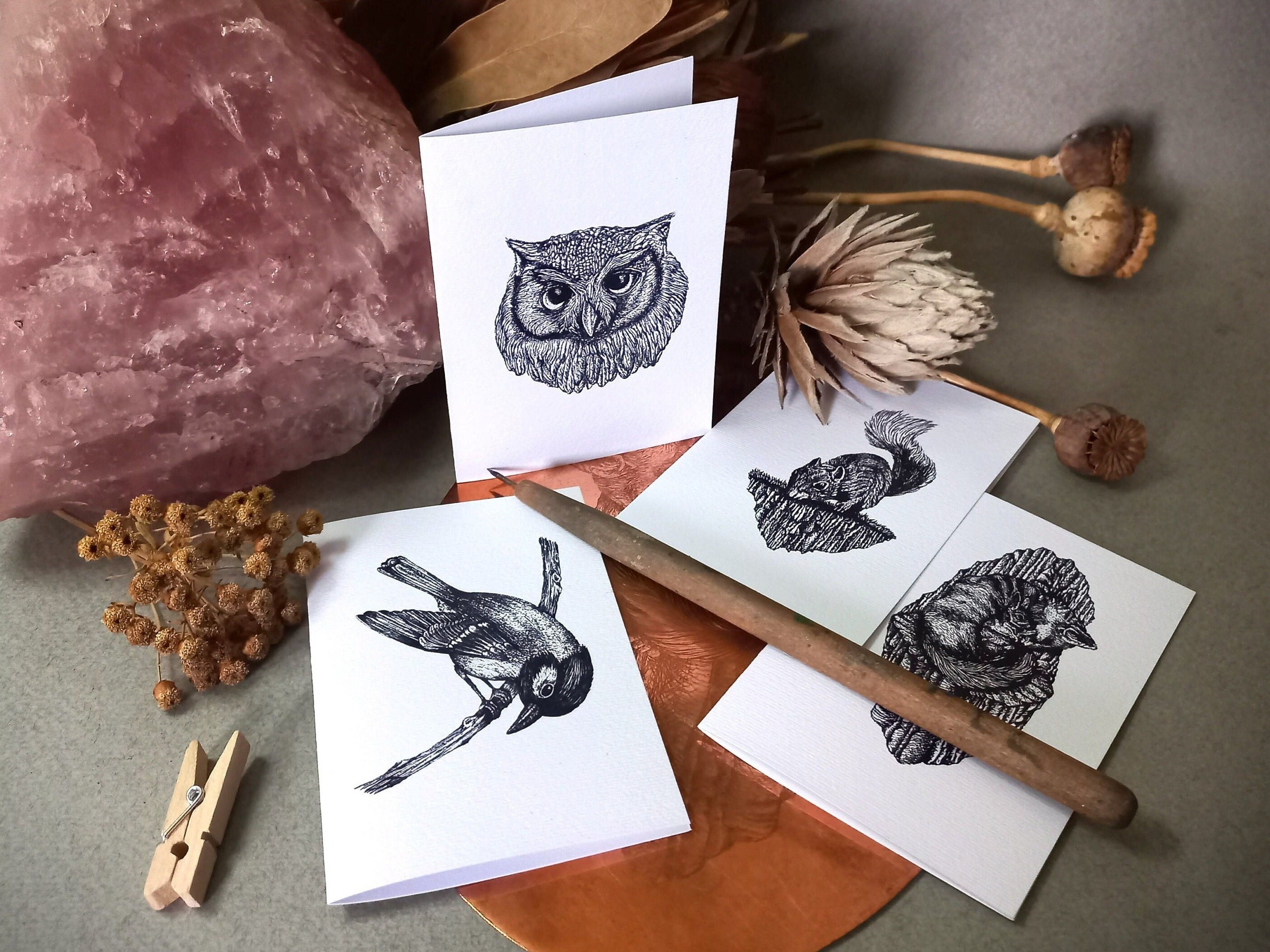 Woodland Creatures Printable Gift Cards With Fox & Rabbit, Squirrel ...