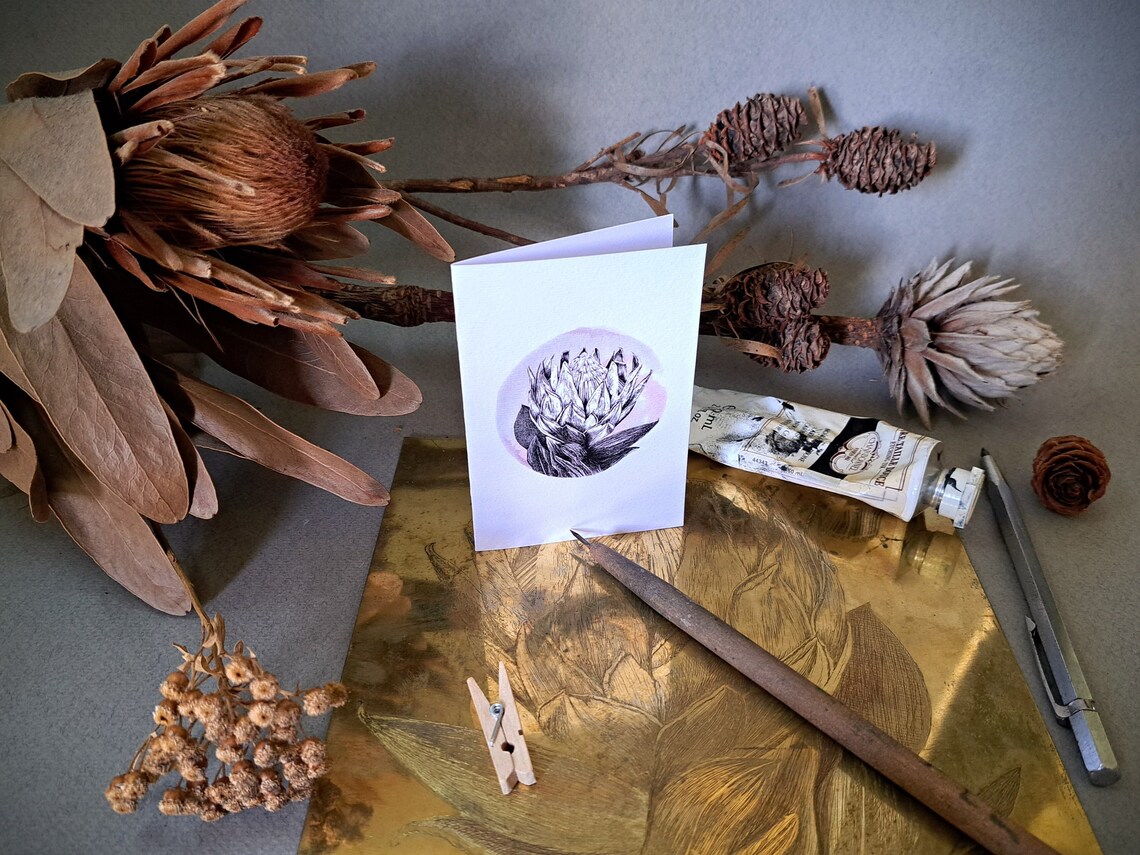 Botanical Printable Cards With Pincushion, Aloe, Sunburst Aenonium, and ...