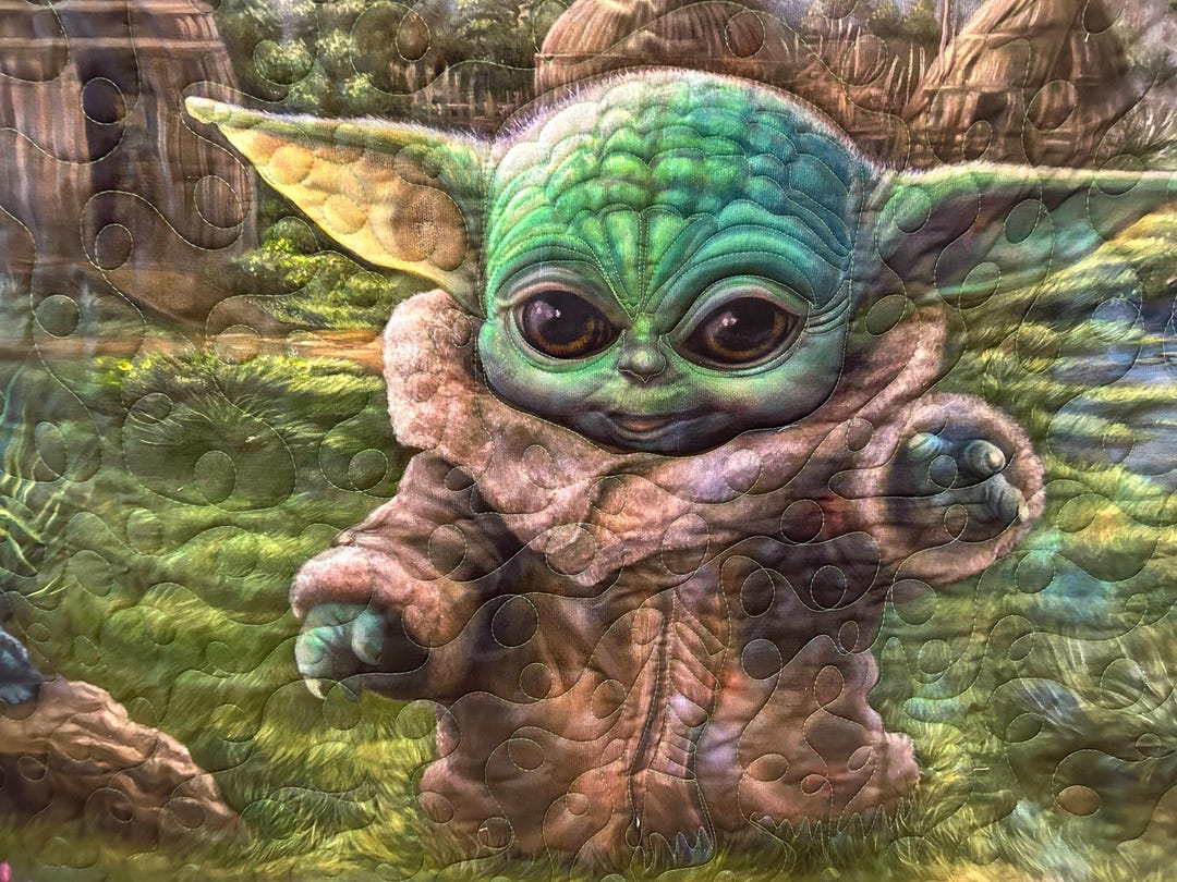 Baby Yoda Quilt - Mandalorian Quilt -50” X 57” - Star Wars - Yoda Quilt ...