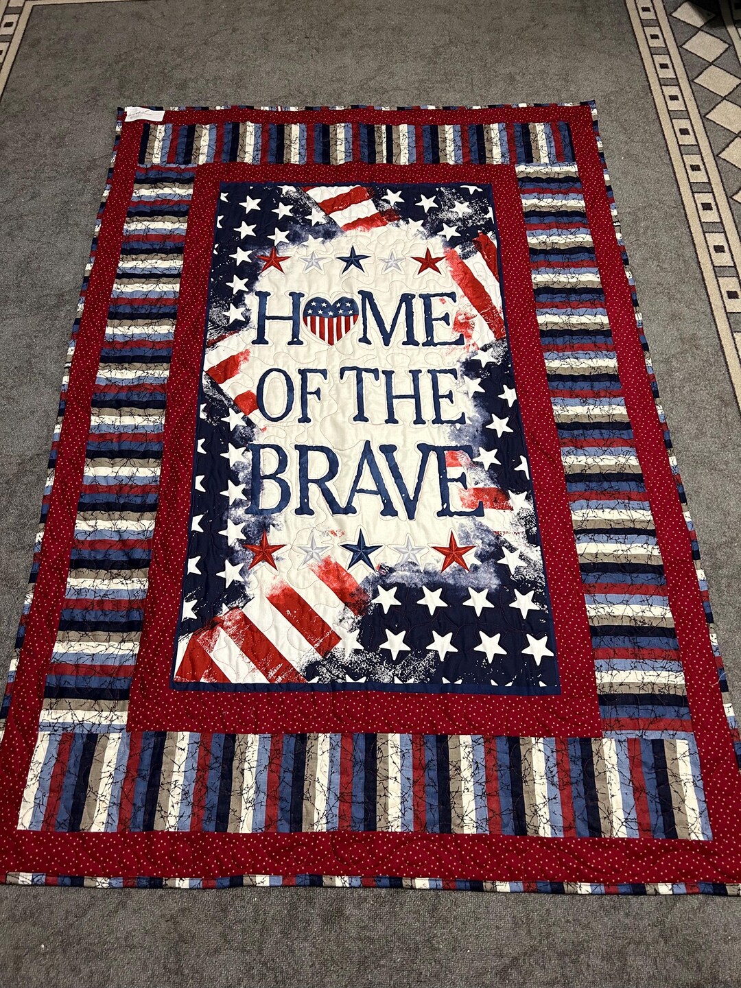 Home of the Brave - Home of the Brave Quilt - 46” X 66” -couch Quilt ...