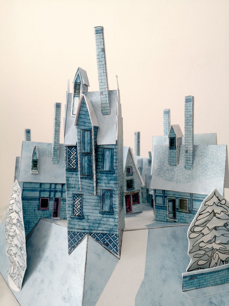 Wizard Magic Village PAPERCRAFT - Cut & Assemble Paper Model Kit - Etsy