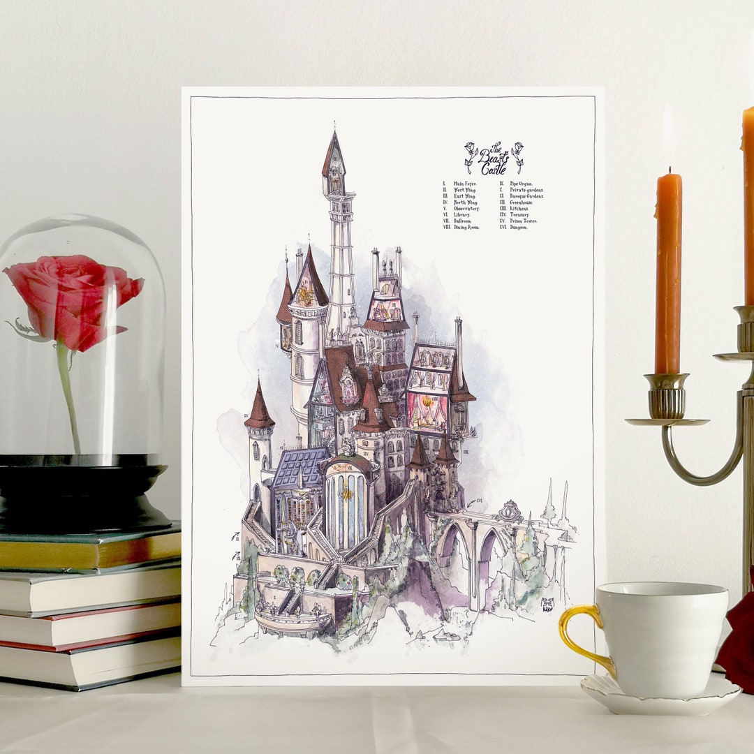 Beast's Castle Map - Illustration - Beauty and the Beast - Poster by ...