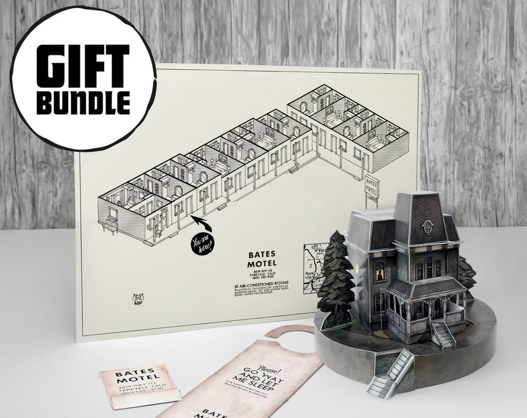 Psycho House Paper Model Kit – Bates Motel Print, Sign & Fake Matchbox ...
