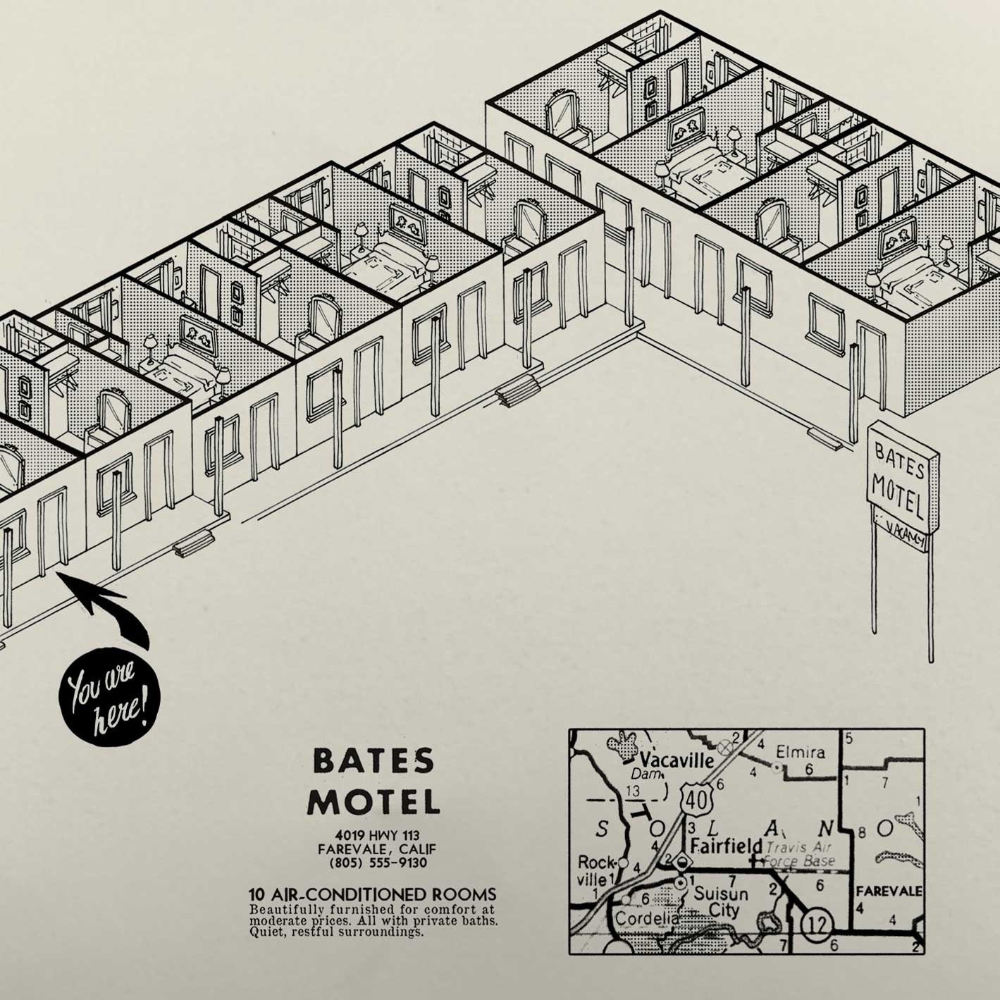 Motel Plan Inspired by the Film PSYCHO BATES Plan Psycho - Etsy