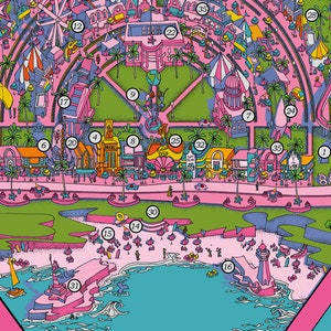 Mapa de la ciudad rosa Plano de Malibu Poster por Kiko Sánchez - Etsy ...