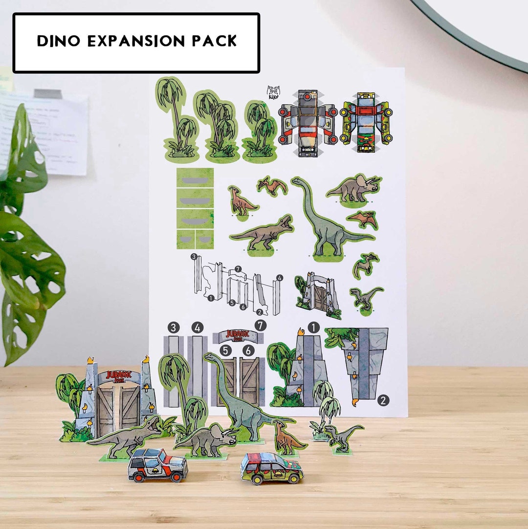 Jurassic Visitor Center Papercraft Model Kit – Dino Gates - Vehicles ...
