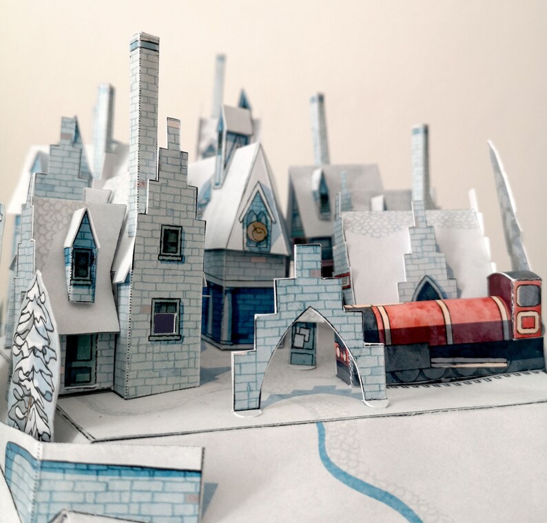 Wizard Magic Village PAPERCRAFT - Cut & Assemble Paper Model Kit - Etsy