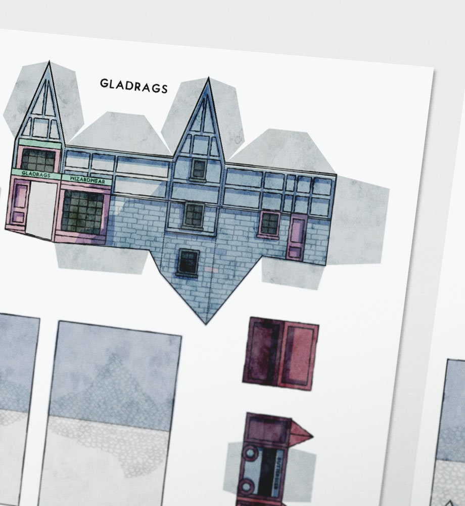 Wizard Magic Village PAPERCRAFT Cut & Assemble Paper Model | Etsy Canada