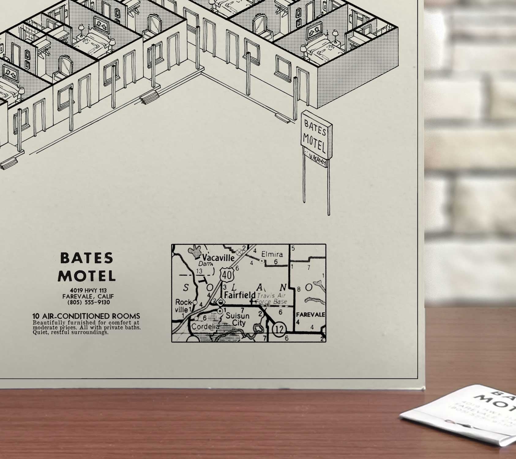 Plano de motel inspirado en PSYCHO -BATES mapa del hotel - DIN A4 ...