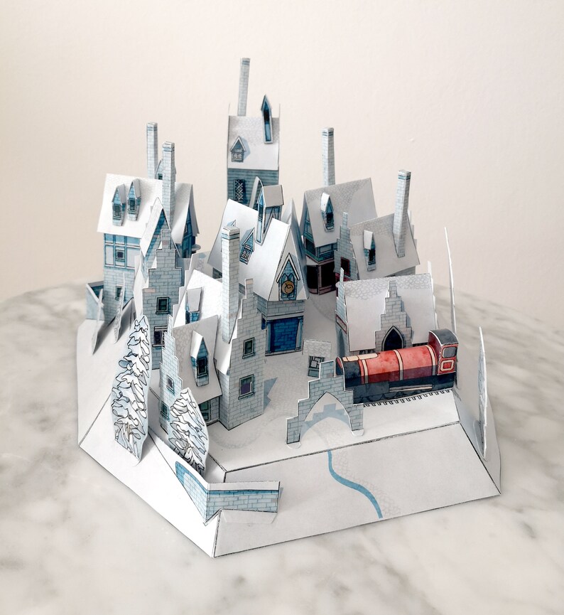 Wizard Magic Village PAPERCRAFT - Cut & Assemble Paper Model Kit - Etsy