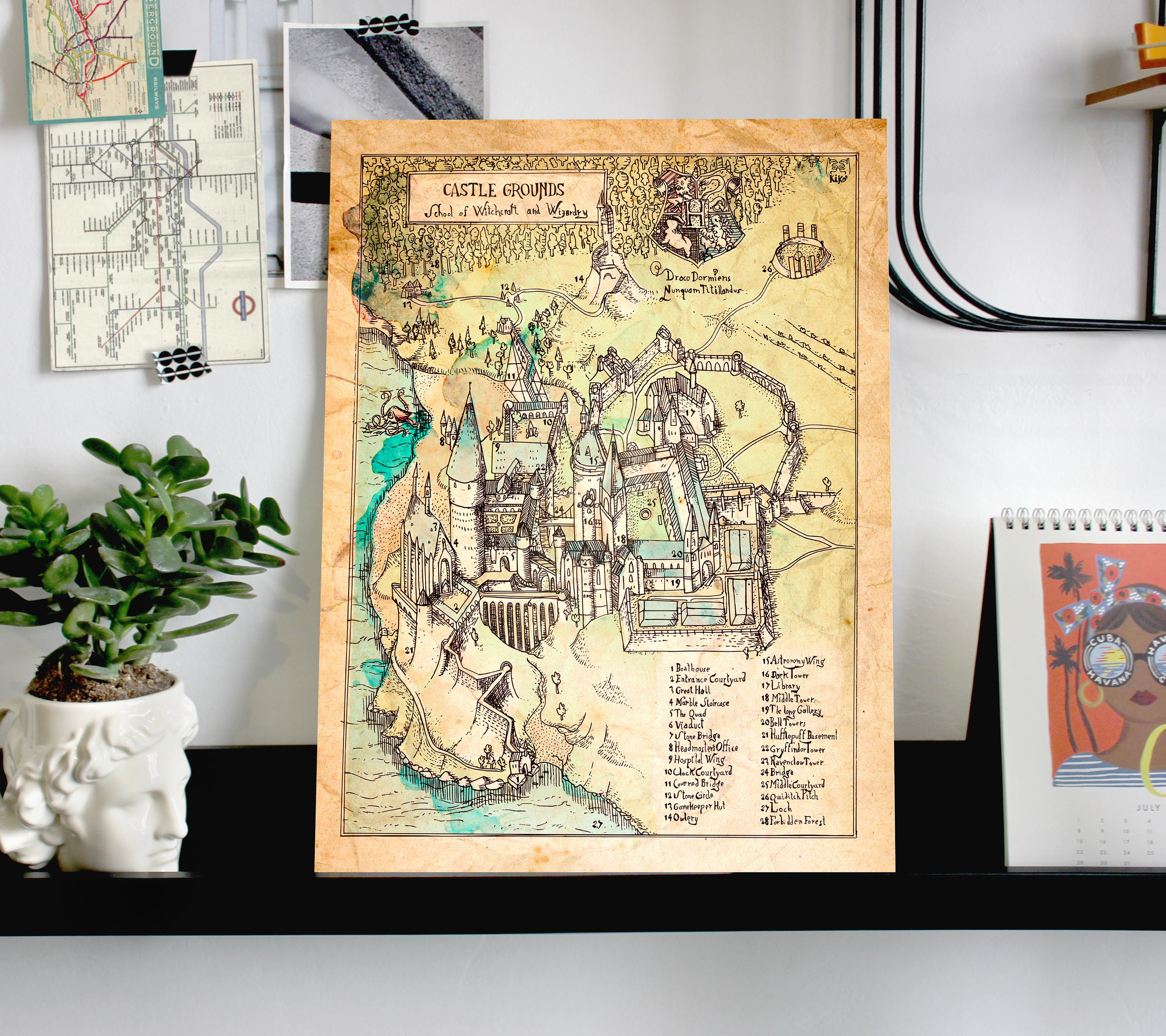 Castle Map Plan of the Magic Castle Poster Illustration - Etsy Australia