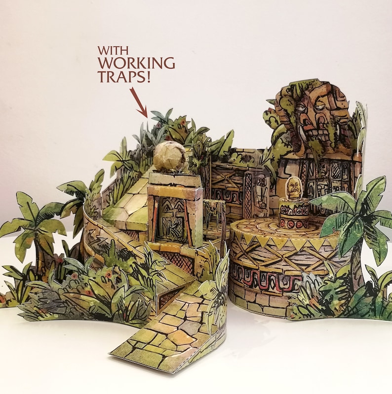 The Temple of the Golden Idol - With Working Traps! - Paper Model Kit ...
