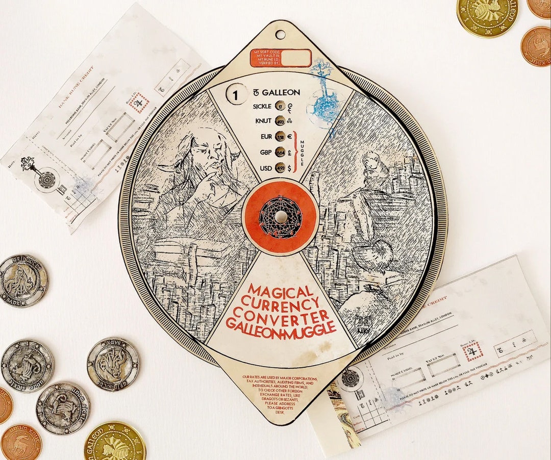 Wizards Bank Conversor Dial MAGIC CONVERSOR CHART Bank Checkbook ...