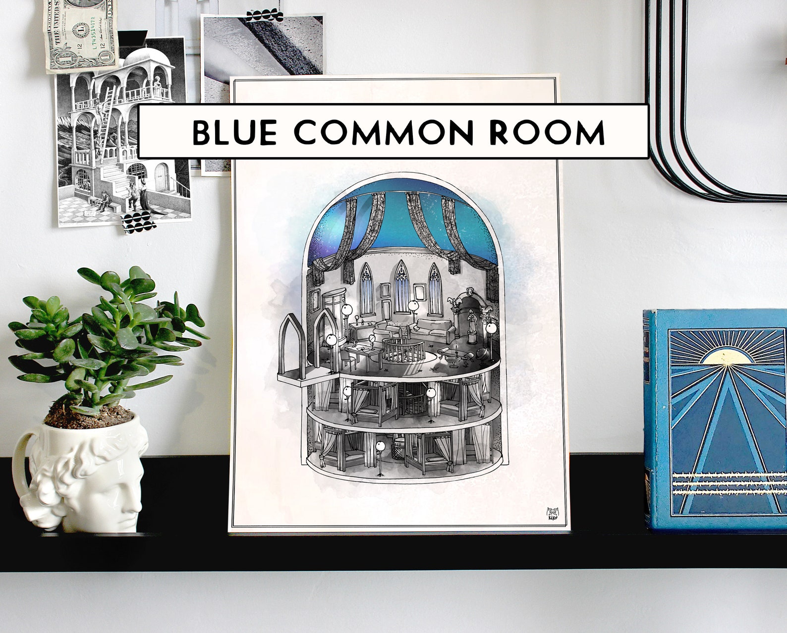 4 Houses Common Room Plans Set Poster Illustration Map - Etsy