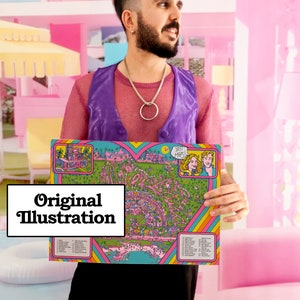 Mapa de la ciudad rosa Plano de Malibu Poster por Kiko Sánchez - Etsy ...