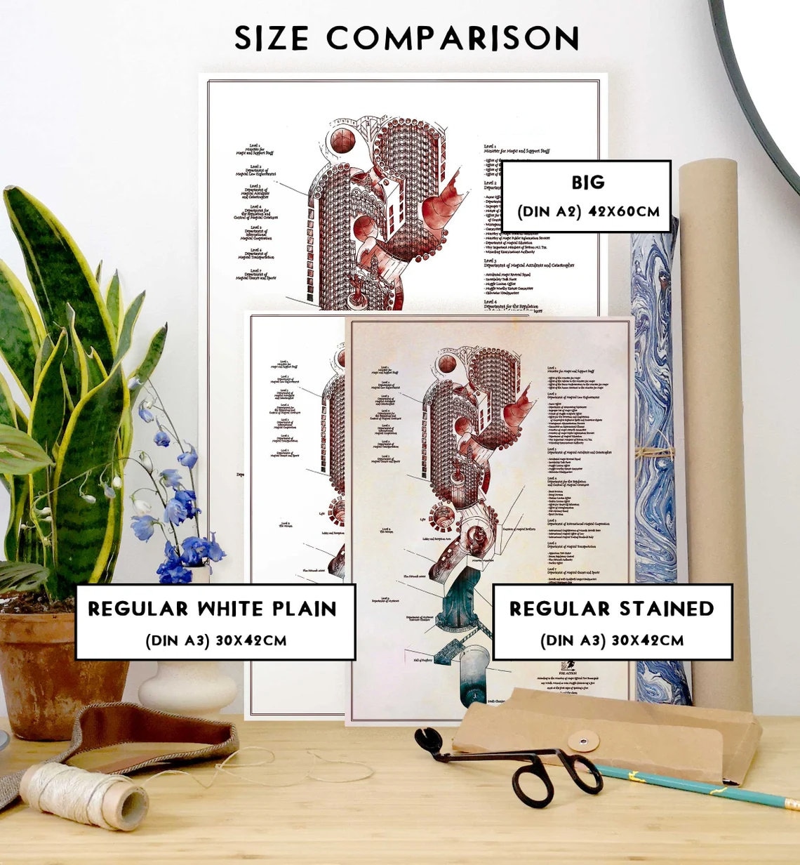 Ministry of Magic Floorplan - Map - Original Illustration Reproduction ...