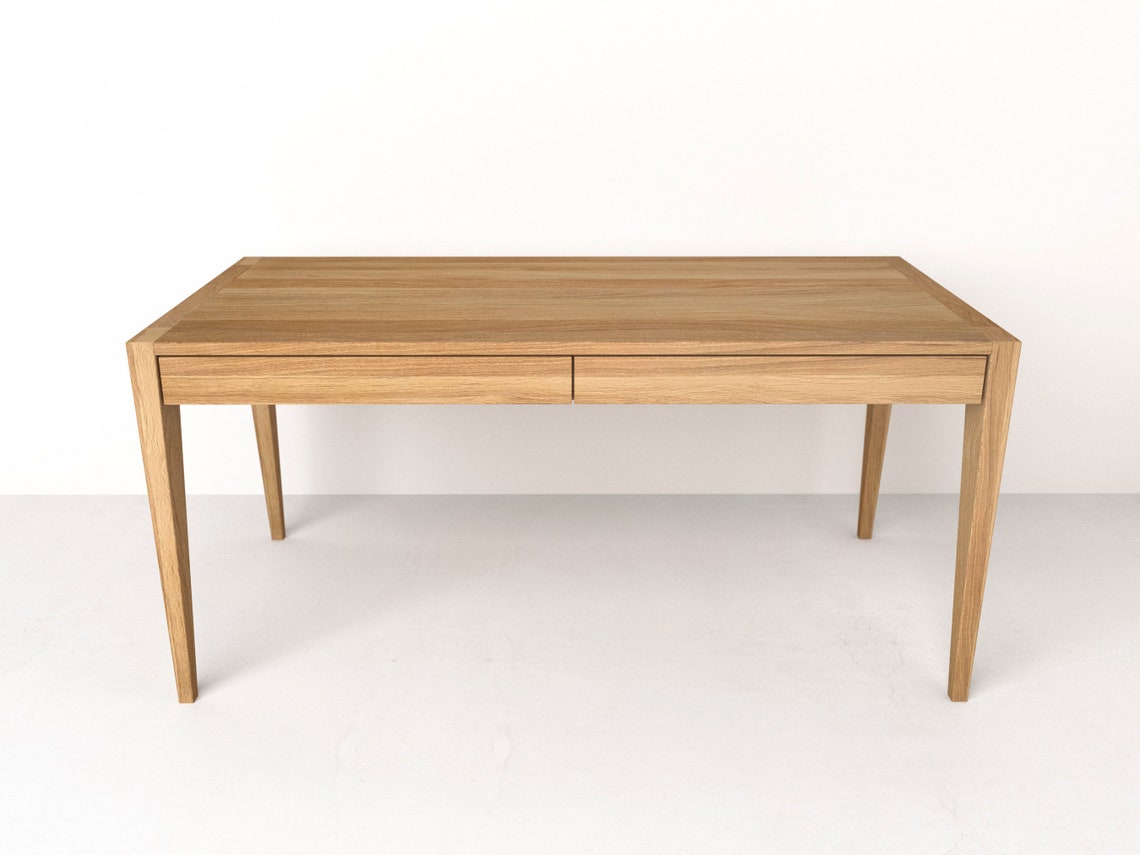 Minimalistic Solid Oak Wood Desk - Etsy Canada