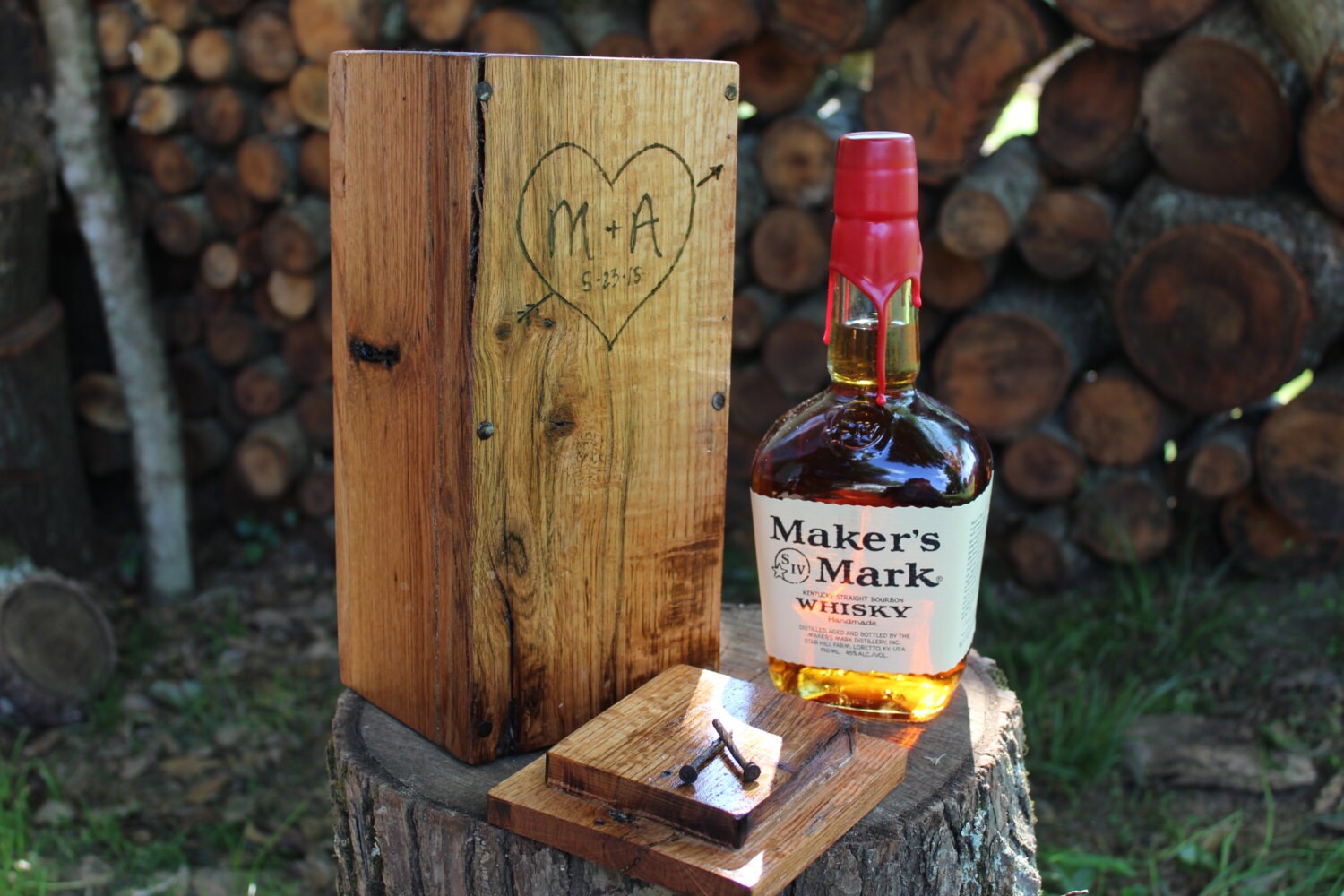 Whiskey Box Engraved on reclaimed wood custom any shape | Etsy