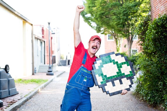 8bit Mario Extra Life Mushroom Man Cave Gamer Game Room | Etsy