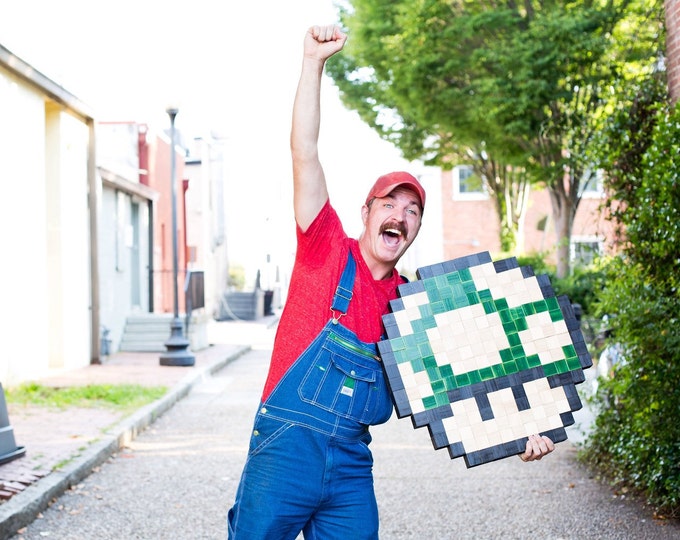 8bit Mario Extra Life Mushroom, Man Cave, Gamer, Game Room, Vintage Gaming, Nintendo, Graduation ...