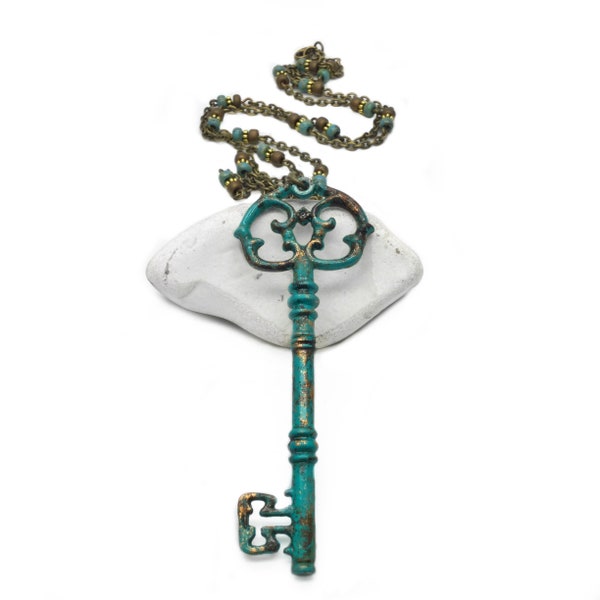 Long Key Necklace - Etsy