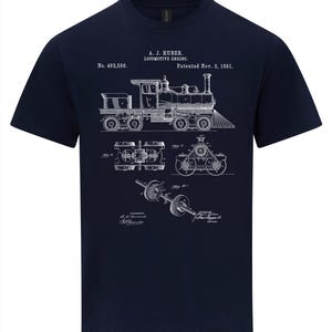Steam Engine Locomotive Train T-shirt Patent Blueprint Shirt - Etsy