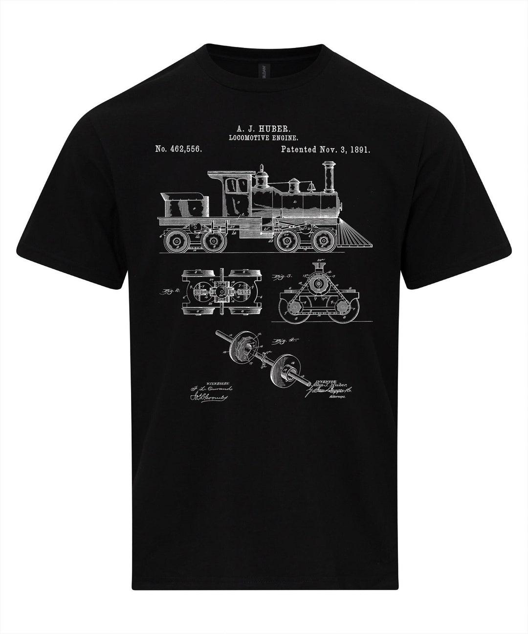 Steam Engine Locomotive Train T-shirt Patent Blueprint Shirt - Etsy