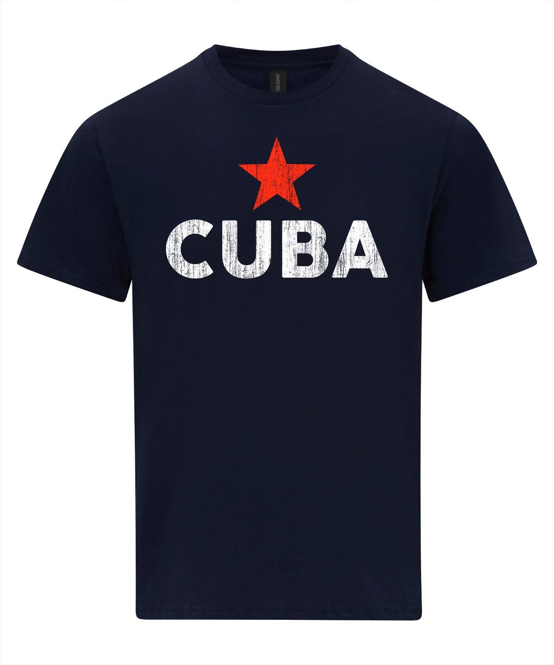 Cuba T-shirt With Distressed Logo – Che Guevara & Fidel Castro Design ...