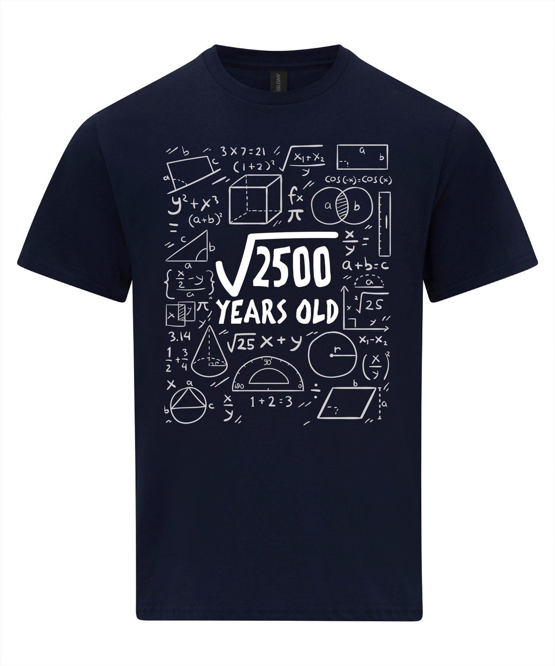 Square Root of 2500 50 Year Old 50th Fifty Birthday Gifts Math T-shirt ...