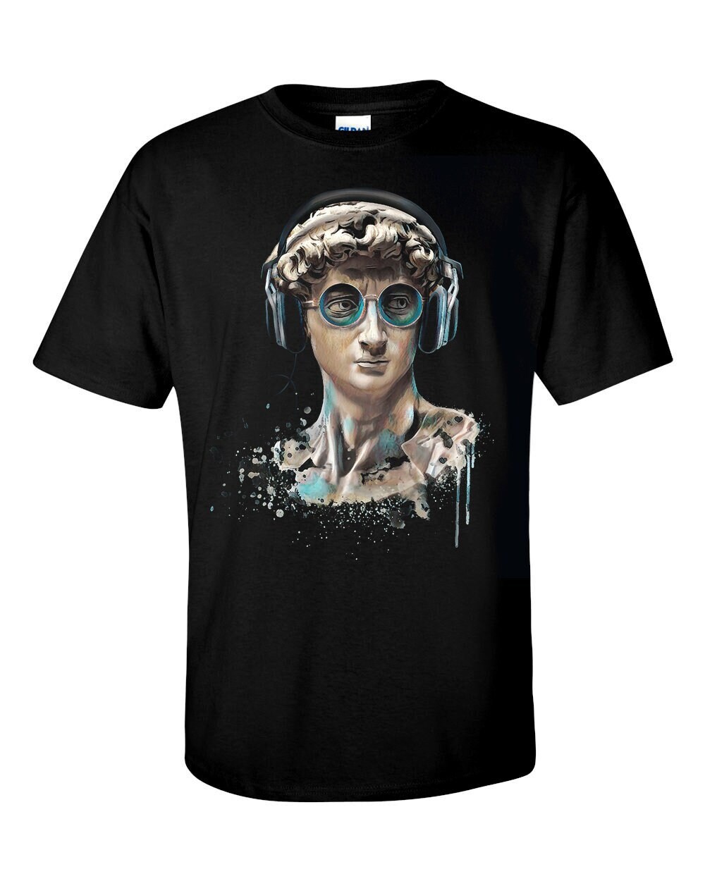 Michelangelo David Pop Art Headphones Fine Art T-shirt - Etsy UK